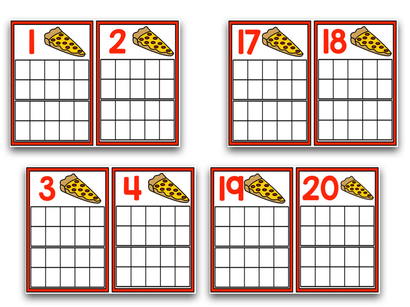 Ten Frame Cards: Pizza, Pencils, Llamas, and More! – The Kindergarten ...
