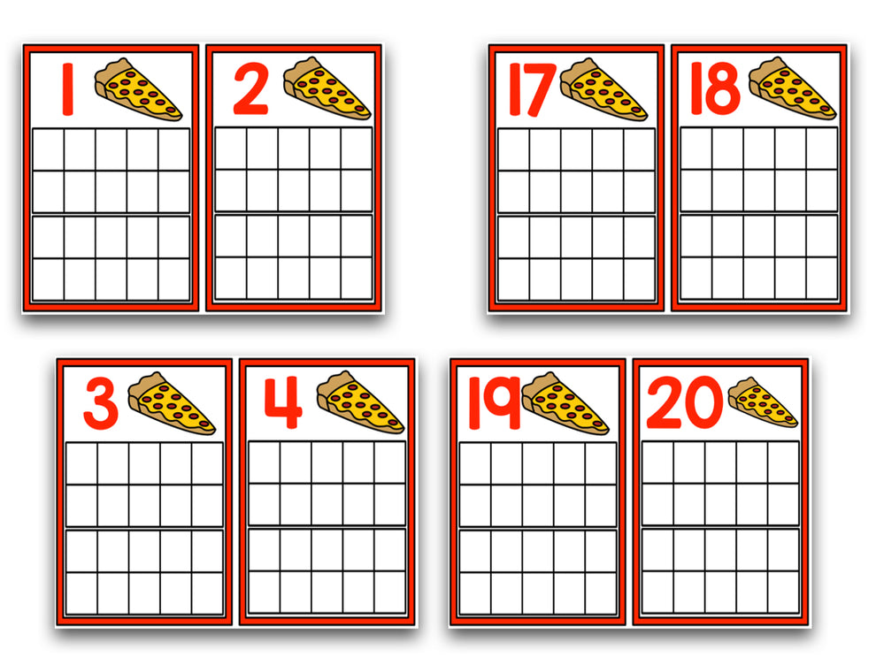 Ten Frame Cards: Pizza, Pencils, Llamas, and More! – The Kindergarten ...