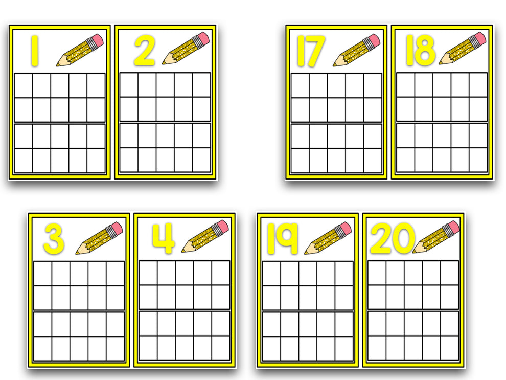 Ten Frame Cards: Pizza, Pencils, Llamas, and More! – The Kindergarten ...