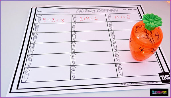 Carrot Math Freebie – The Kindergarten Smorgasboard Online Store